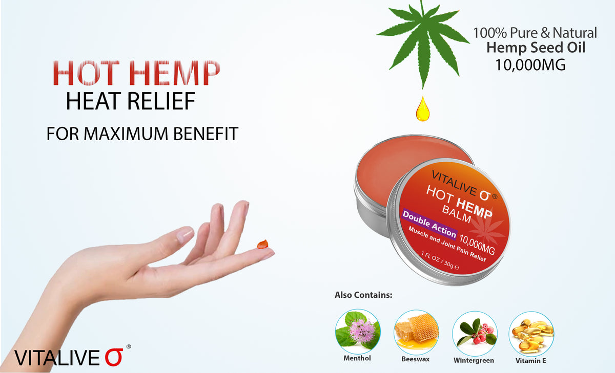 Hot Hemp Balm | Pain Relief | Muscles, Joints, Arthritis | VITALIVE 30 ...